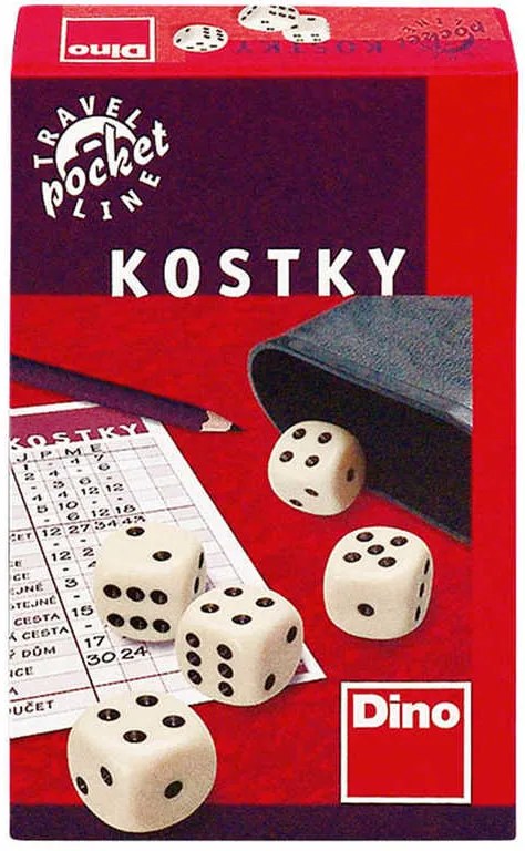 DINO Hra Kostky cestovní set 6ks s kelímkem a bločkem *SPOLEČENSKÉ HRY* dn621206