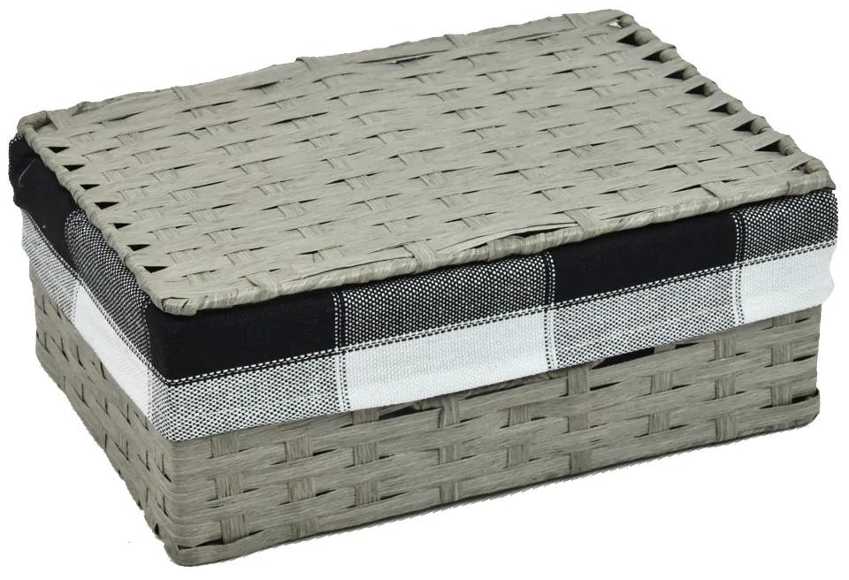 Vingo Úložný box s víkem šedý Rozměry (cm): 36x24, v. 13