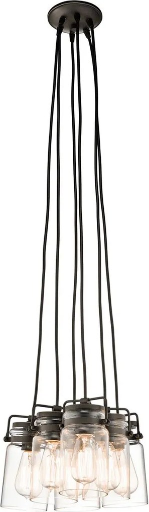 Lustr nad stůl Elstead Brinley 6x E27 retro bronz