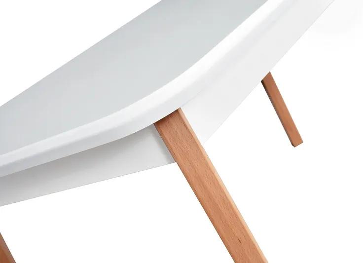 Jídelní stůl Orion Zvolte barvu nožek: Bílá, Barva horní desky stolu (dýha): Ořech - nut