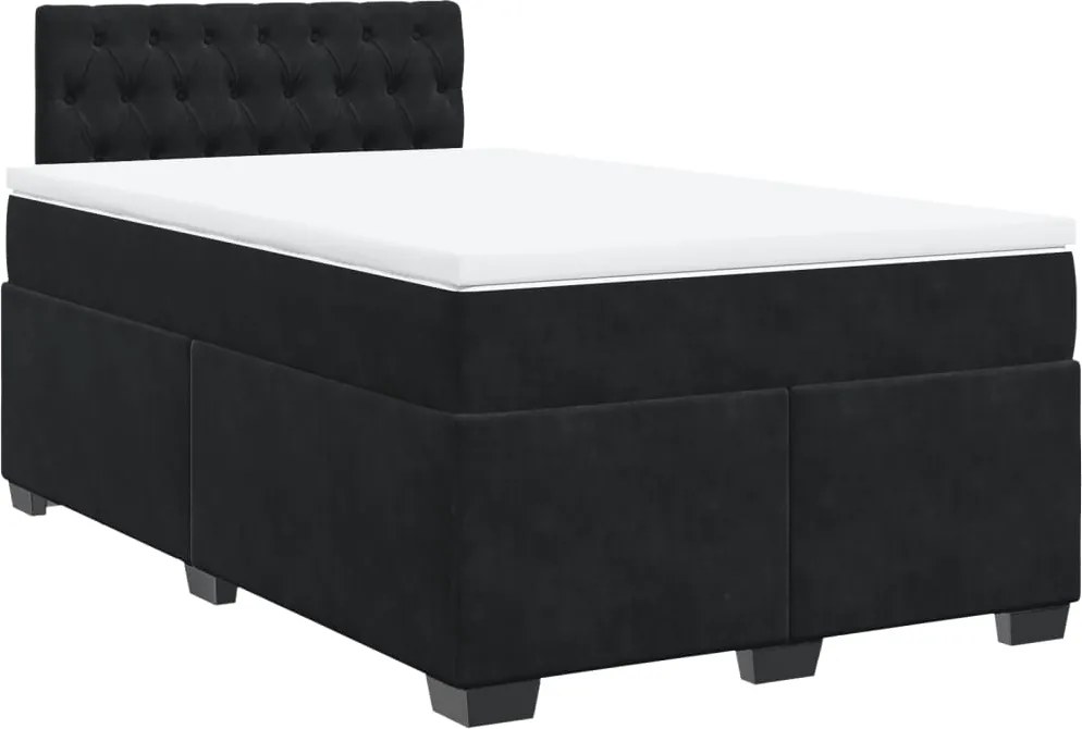 Box spring postel s matrací černá 120 x 190 cm samet 3286266