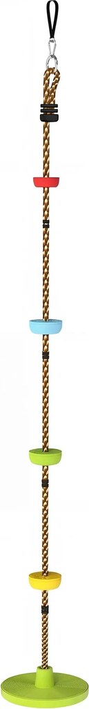AIYAPLAY Ninja Line dětská slackline s houpačkou a stupínky — 3–8 let, zelená | Aosom