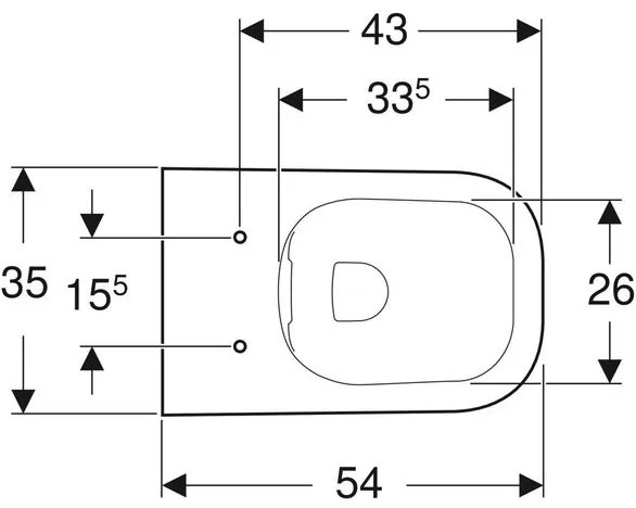 Geberit Smyle Square Závěsné WC Rimfree 500.208.01.1