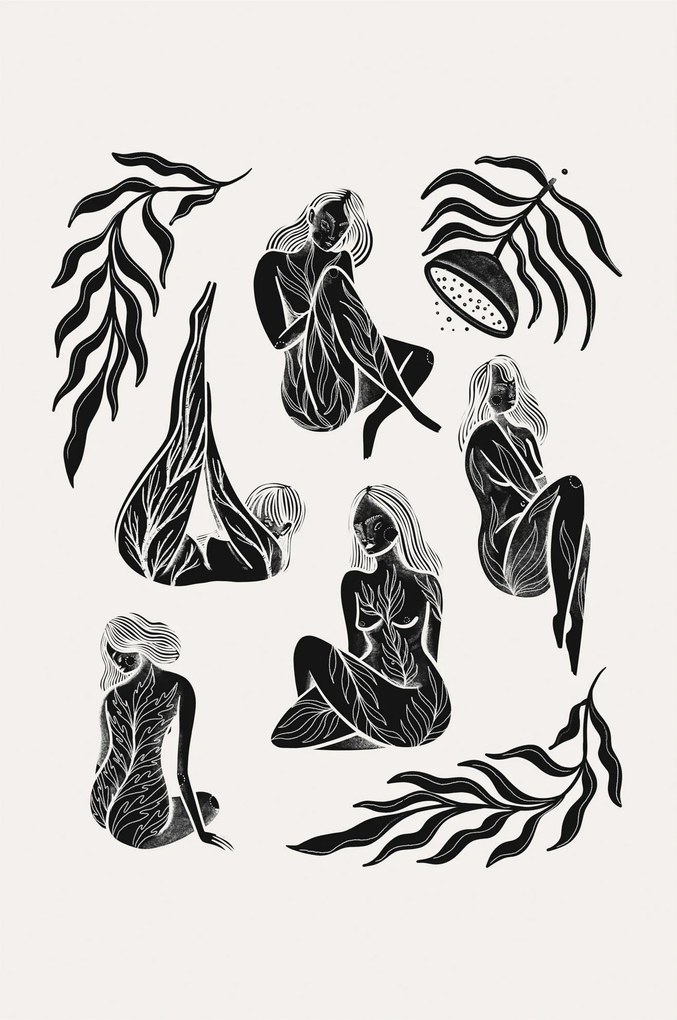 Kristína Babulicová | Tiché múzy Rám: Černý, Velikost: 100 x 70 cm