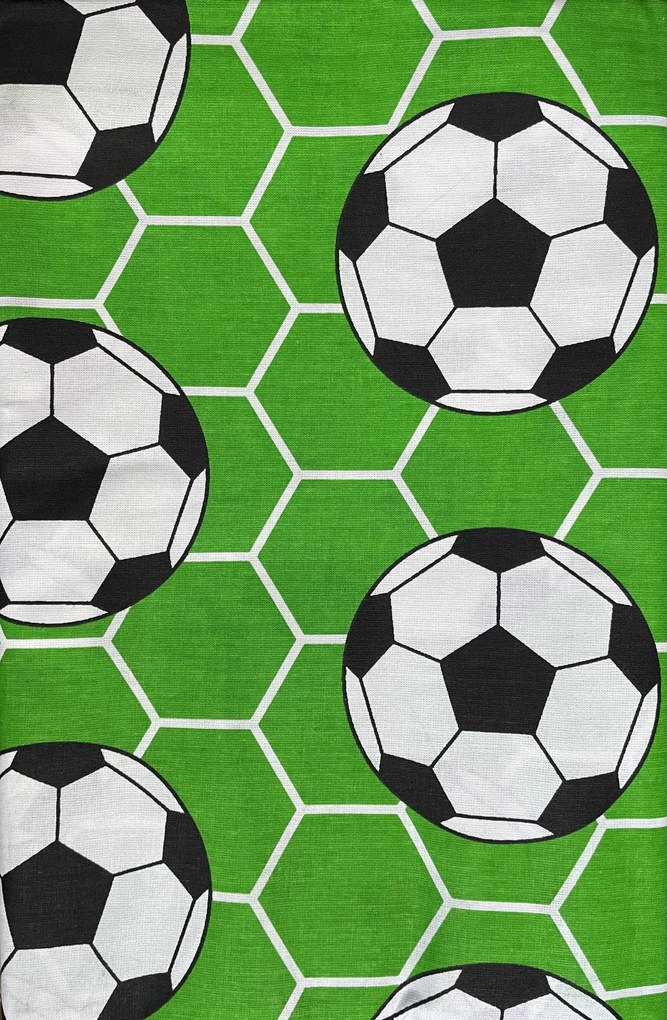 Povlečení bavlněné dětské Fotbalové míče TiaHome 1x Polštář 90x70cm, 1x Přikrývka 140x200cm