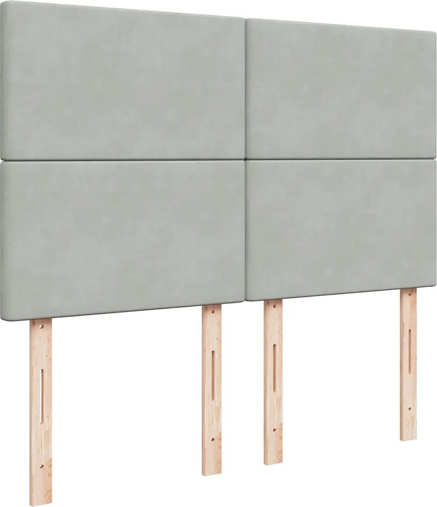 Box spring postel s matrací světle šedá 160x200 cm samet 3292376
