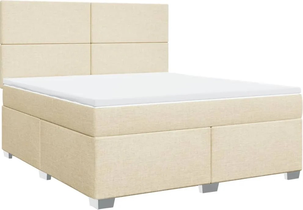 Box spring postel s matrací krémová 180x200 cm textil 3290565