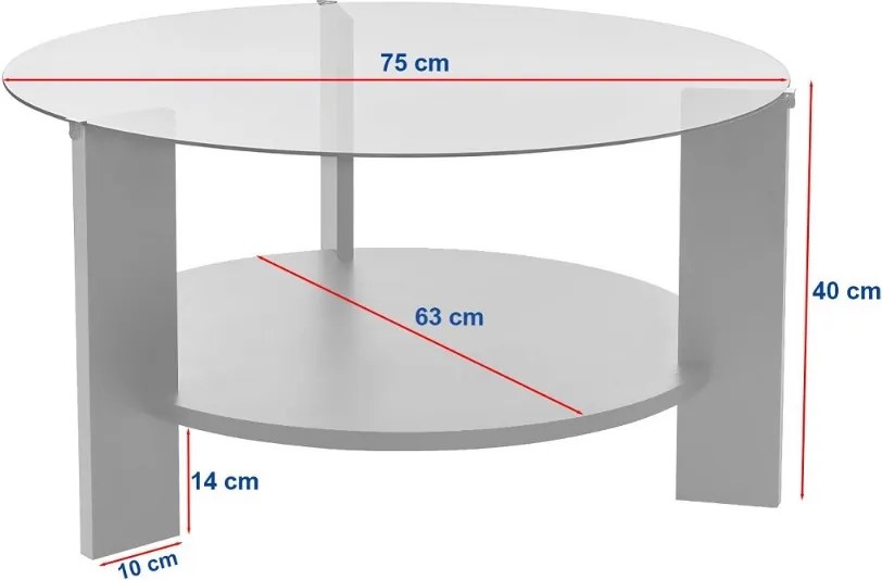 Designový konferenční stolek Eleanora 75 cm vzor ořech