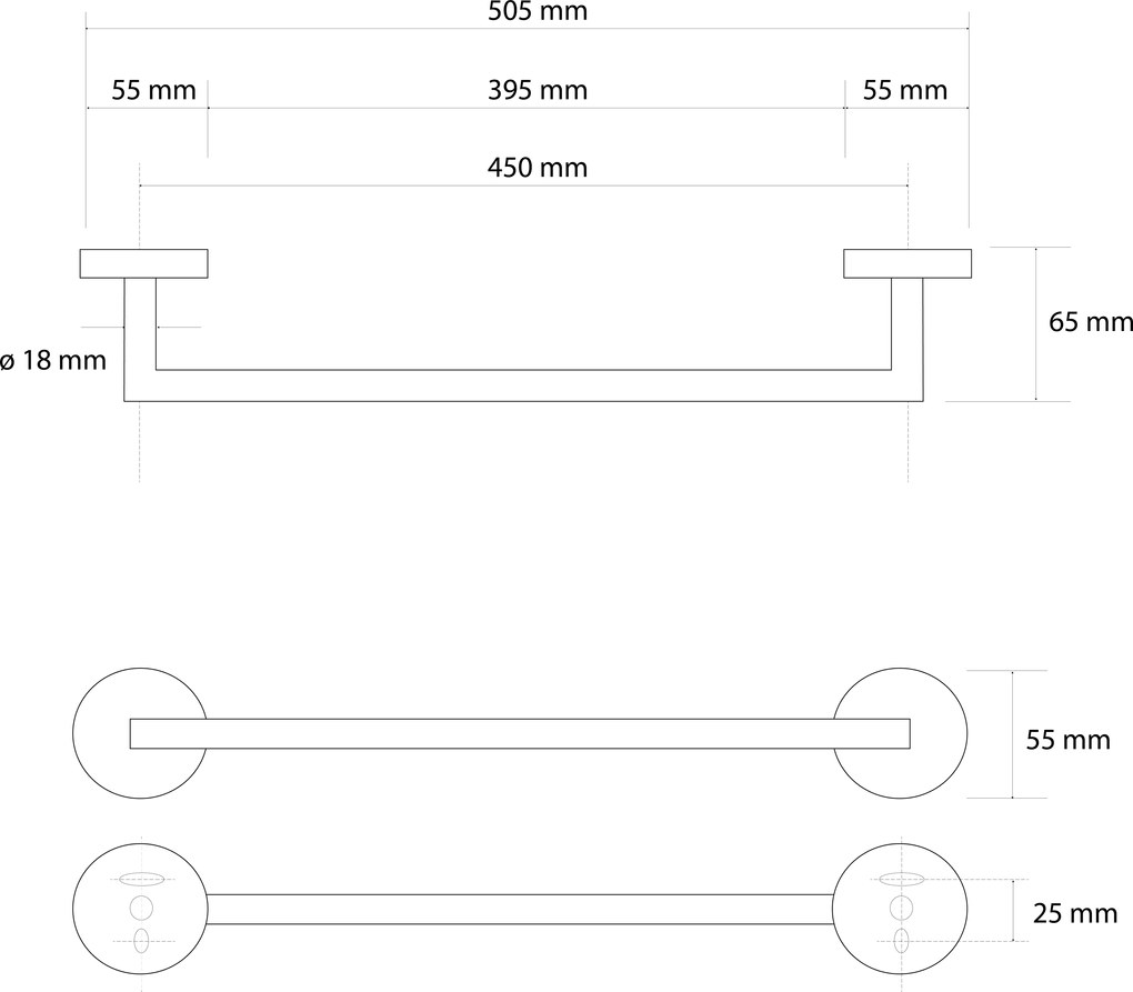 Sapho Sapho, X-ROUND GOLD držák na ručníky 450mm, zlatá, XR402GB