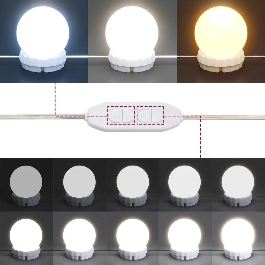 Toaletní Stolek S Led Šedý Sonoma 80 X 41 X 134,5 Cm