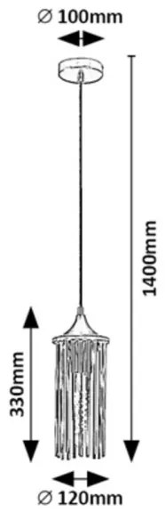 Rabalux 72151 - Lustr na lanku ROXAS 1xE27/40W/230V