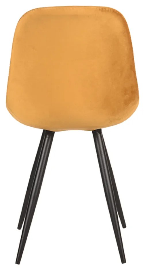 Okrově žlutá sametová jídelní židle Anaca