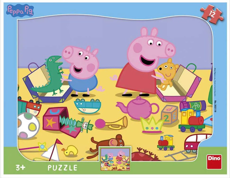DINO Puzzle deskové 12 dílků Peppa Pig skládačka 31x23cm dn303119