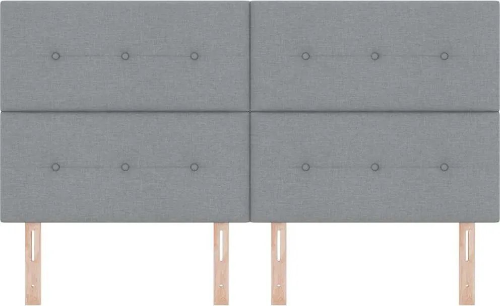 Výškově nastavitelné čelo postele Světle šedá 180 cm textil 3337847