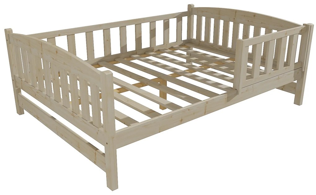 Vomaks Dětská postel DP 002 XL se zábranou Rozměr: 160 x 200 cm, Barva: bezbarvý lak