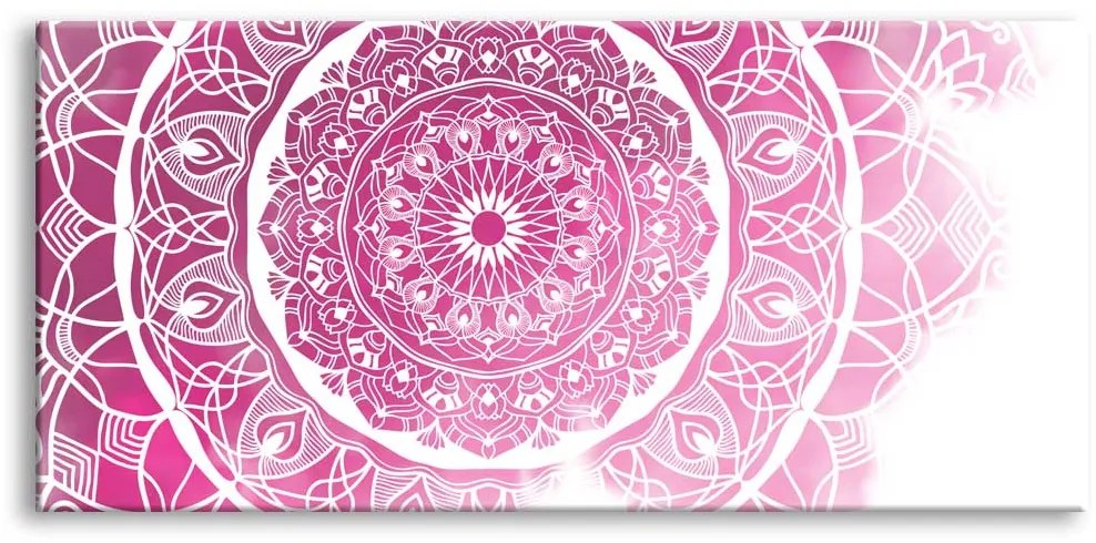 Obraz mandala růžovobílá Velikost (šířka x výška): 150x70 cm