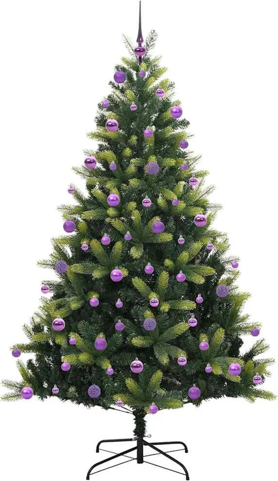 Umělý skládací vánoční stromeček 300 LED Zelená 210 cm PVC a PE 3396006