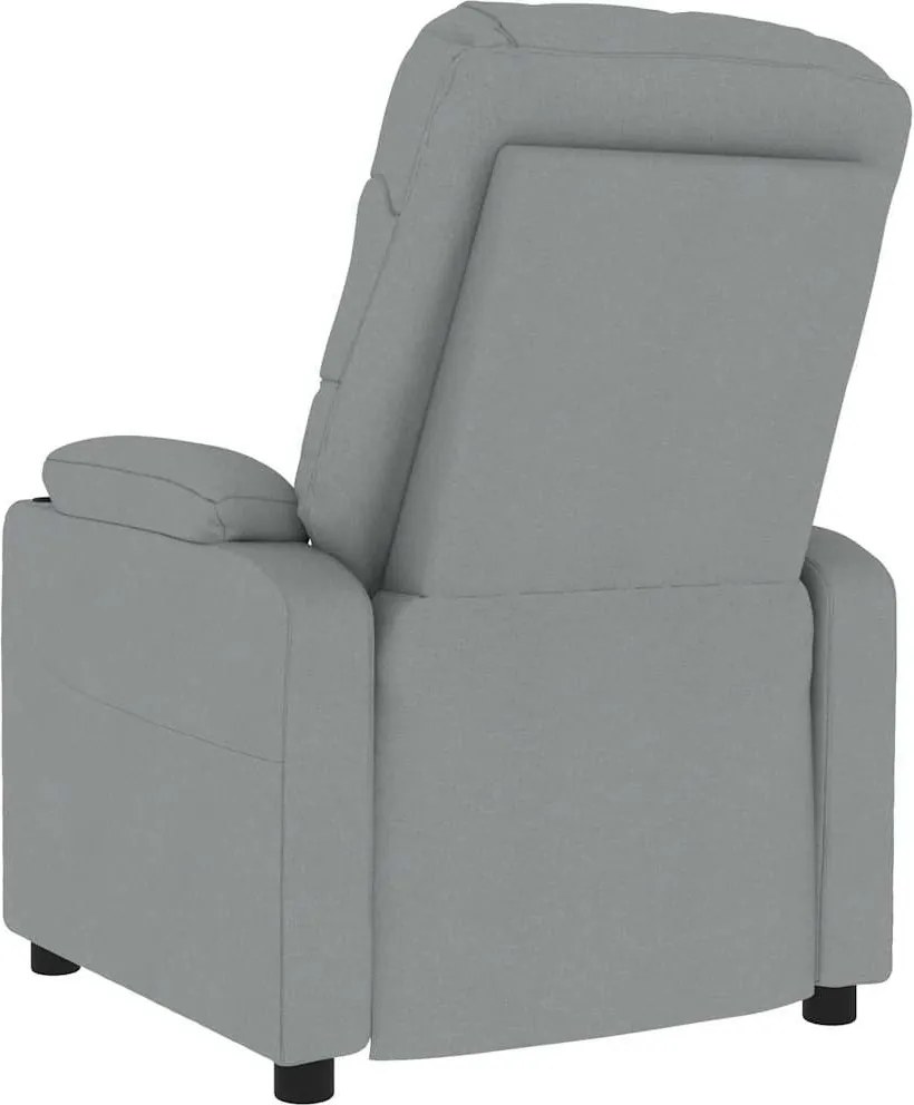 Masážní křeslo světle šedé textil 339092