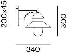 Il Fanale Borgo, venkovní nástěnné svítidlo z mosazi, mědi a skla 1xE27 max 57W, průměr 25cm, IP43