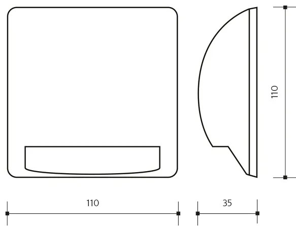 PANLUX LEON SQUARE nástěnné zahradní LED svítidlo 4W antracit