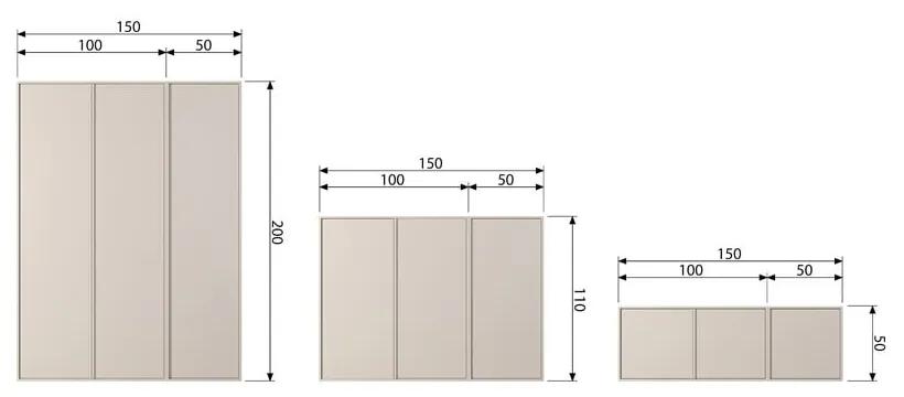 Krémová modulární skříň z borovicového dřeva 100x200 cm Daily – vtwonen