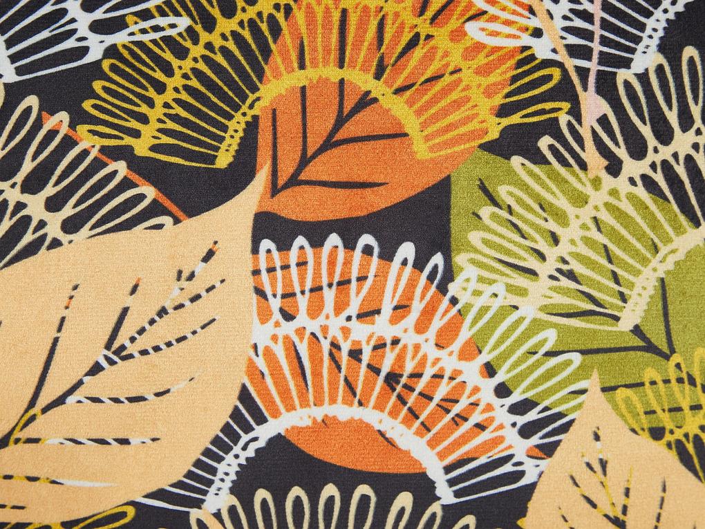 Sada 2 sametových polštářů se vzorem listů 45 x 45 cm vícebarevný LAGURUS Beliani
