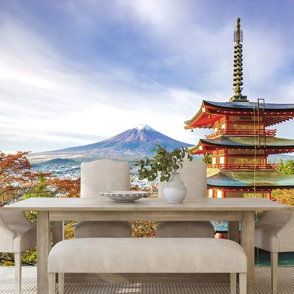 Fototapeta výhled na Chureito Pagoda a horu Fuji - 150x100 cm