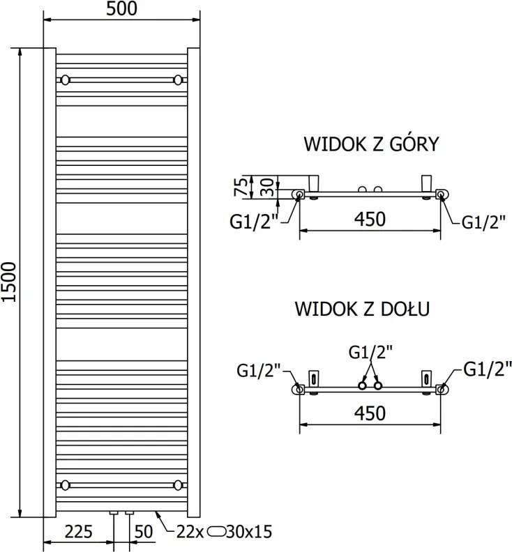 Mexen Hades, topné těleso 1500 x 500 mm, 693 W, bílá, W104-1500-500-00-20