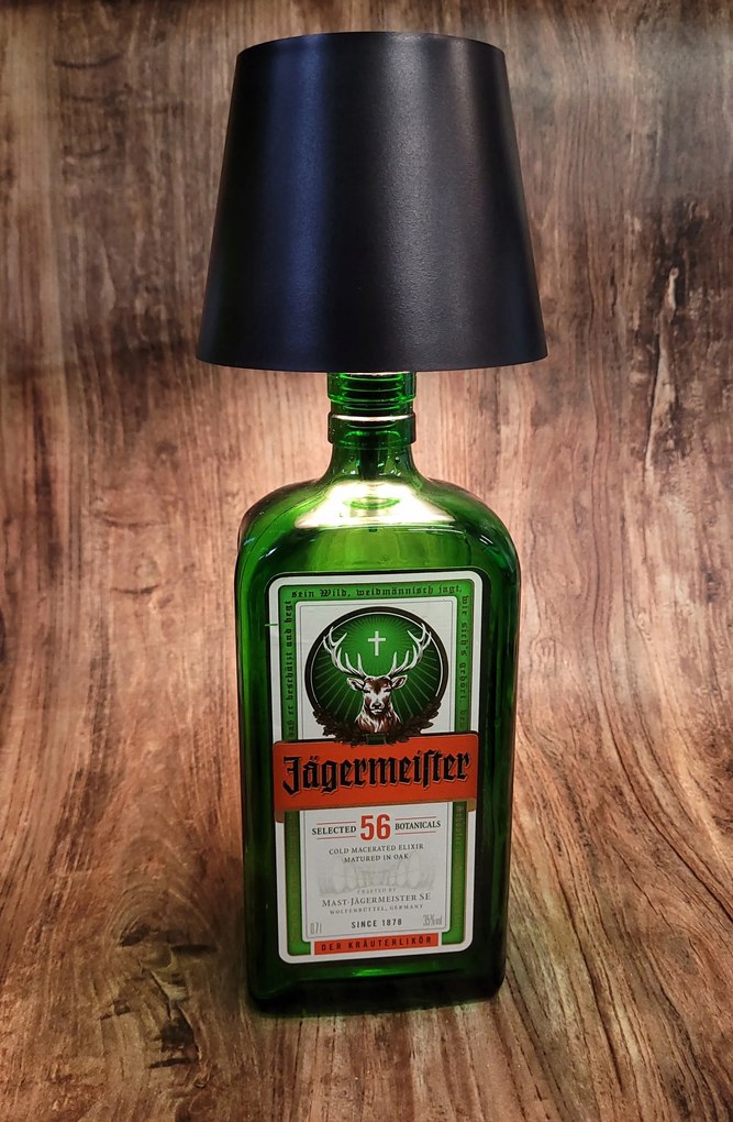 Jagermeister Led lampička se stínítkem 4 Dotykové Režimy noční černá Dárek