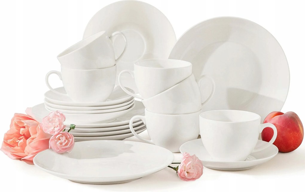 Kávový Servis Porcelánový Set pro 6 Osob 18 dílů Ad Bella Konsimo