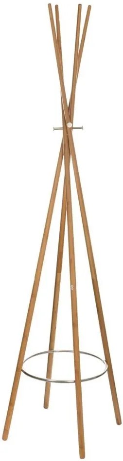 Věšák, věšák na šaty, bambusový věšák, bambusové police TIPI, 8 háků