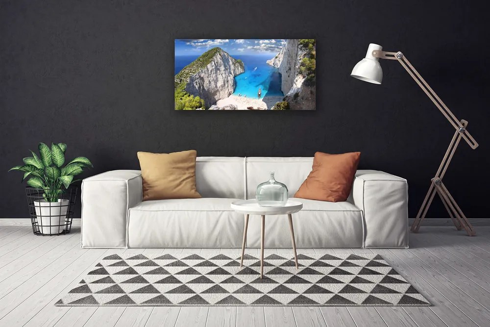 Obraz na plátně Záliv Hora Pláž Krajina 100x50 cm