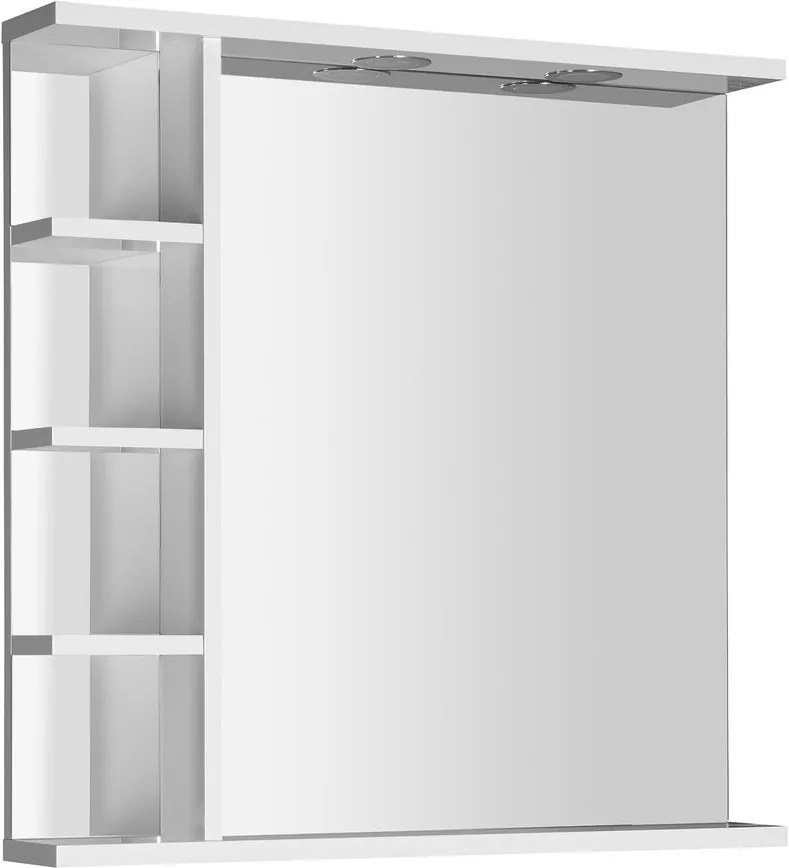 Aqualine KORIN LED zrcadlo s osvětlením a poličkami Rozměry: 50x70x12cm