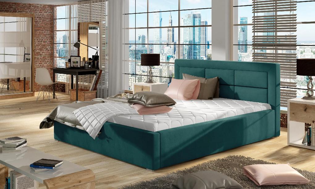 Rosano postel 160x200 + dřevěný rošt Materiál / Dekor: Mat Velvet 75