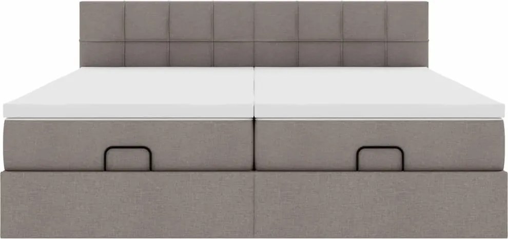 Osmanský rám postele s matrací taupe 180x200cm textil 3311998