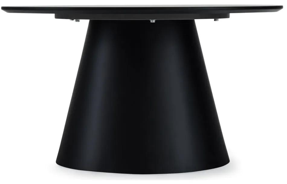 Konferenční stolek v tmavě šedé a černé barvě s deskou v dekoru mramoru ø 80 cm Tango – Furnhouse