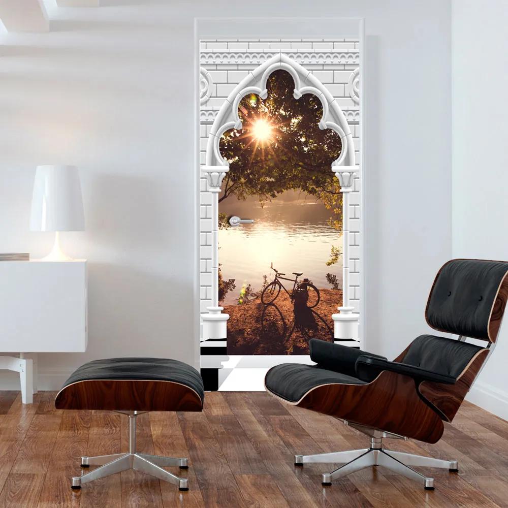 Fototapeta na dveře Bimago - Gothic arch and lake + lepidlo zdarma 100x210 cm