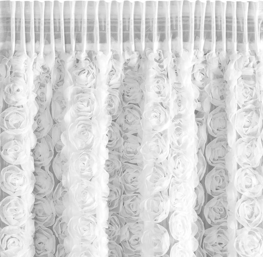 ZÁCLONA NA PÁSCE EVA MINGE ROSES1 140X270 CM BÍLÁ
