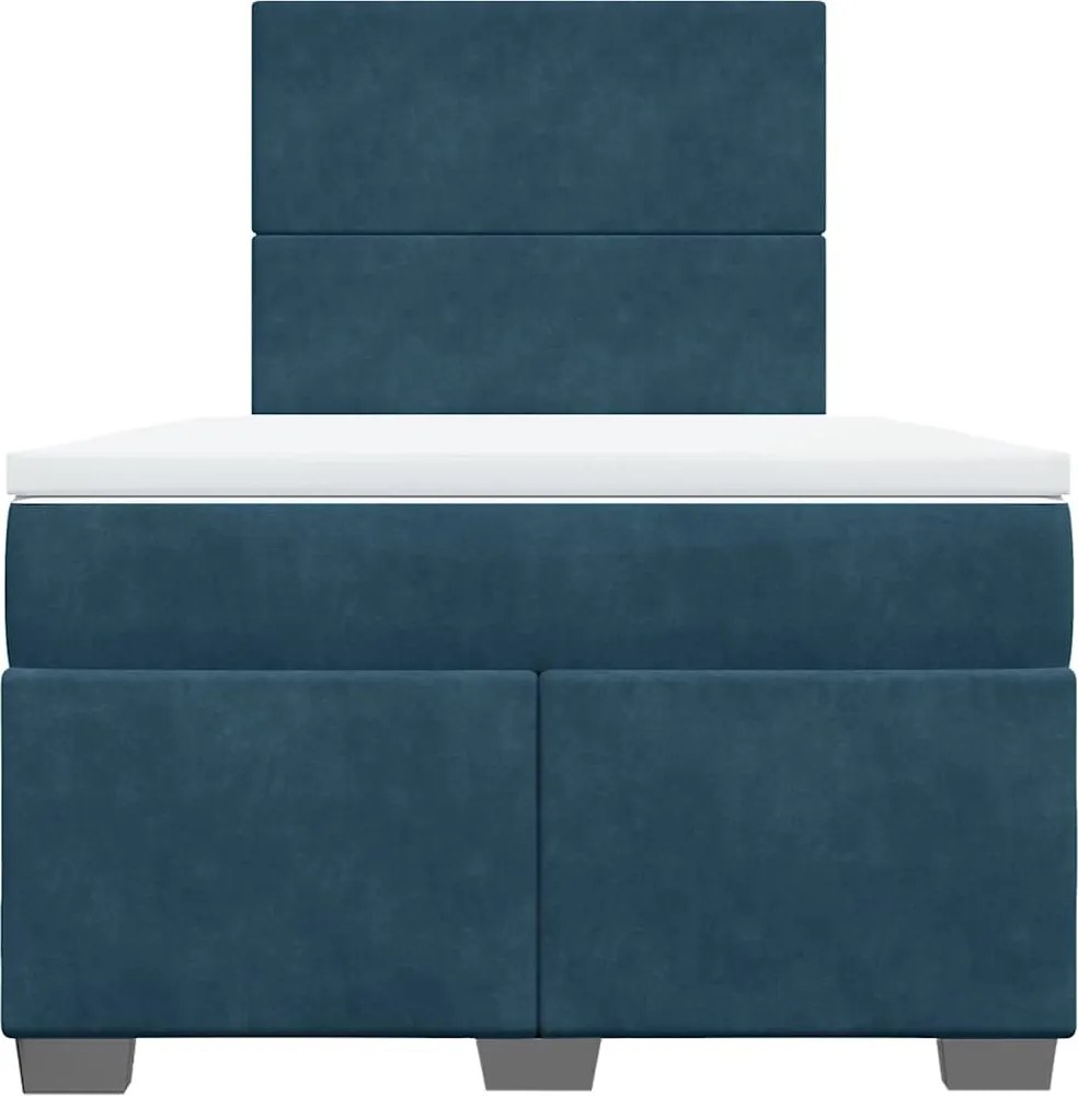 Box spring postel s matrací modrá 120 x 190 cm samet 3290856