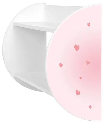Svetmimi Dětská polička s obrázkem srdíčka růžová 84 x 56 x 28 cm