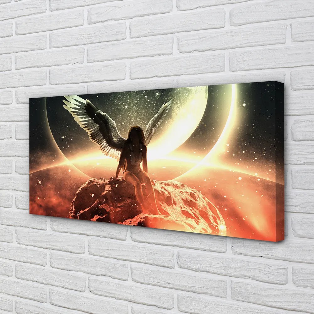 Obrazy na plátně Ženského křídla meteorit měsíc 100x50 cm