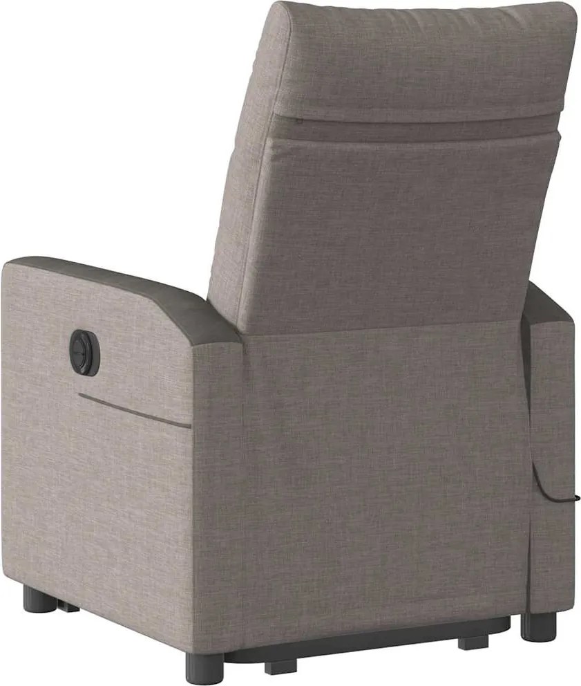 Elektrické zvedací masážní polohovací křeslo taupe textil 3324078