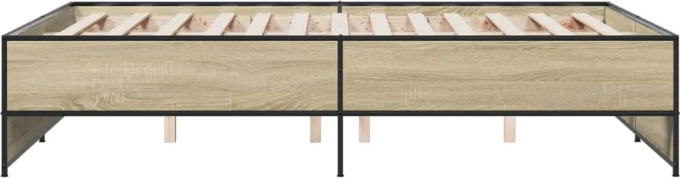 Rám postele dub sonoma 120 x 190 cm kompozitní dřevo a kov 3279908