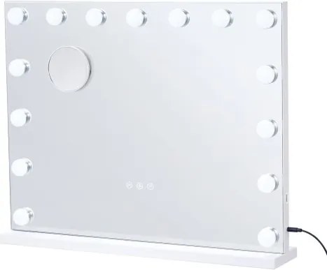 Hollywoodské toaletní zrcadlo se světly s USB stolním držákem na stěnu 57,9 × 46 cm