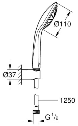 GROHE 27354000 - Sprchová souprava EUPHORIA 110 MONO 1250 mm lesklý chrom