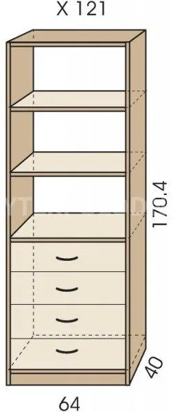 Regál se zásuvkami JIM 5 X 121