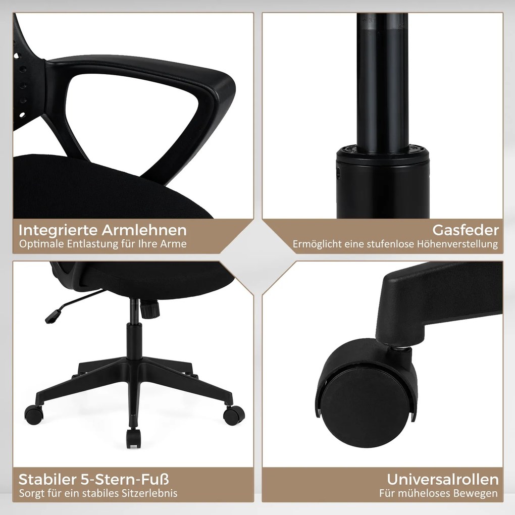 Costway Ergonomická kancelářská židle s prodyšným síťovaným opěradlem, otočná