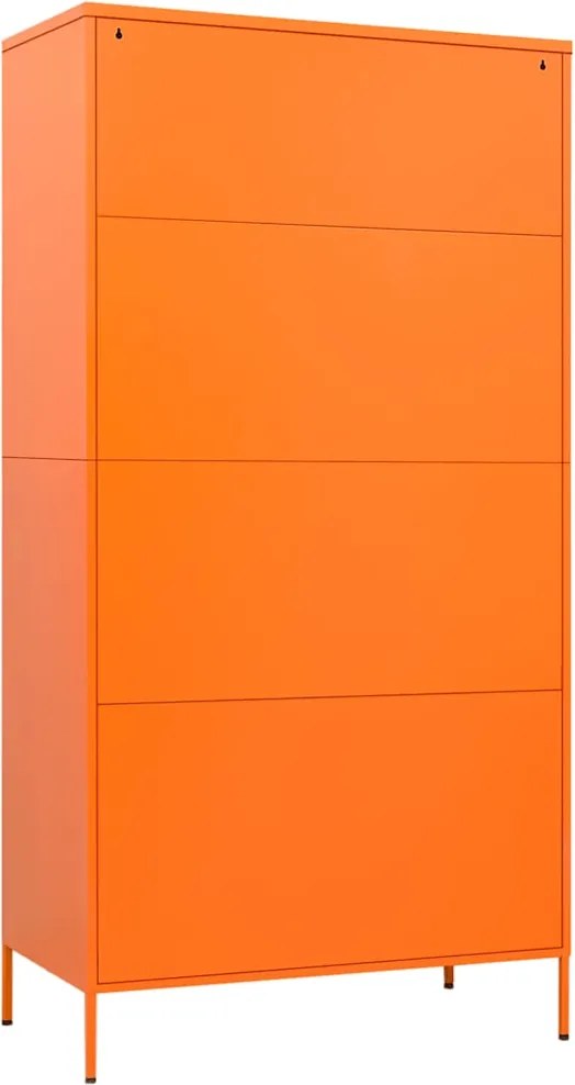 Šatní skříň oranžová 90 x 50 x 180 cm ocel 336246