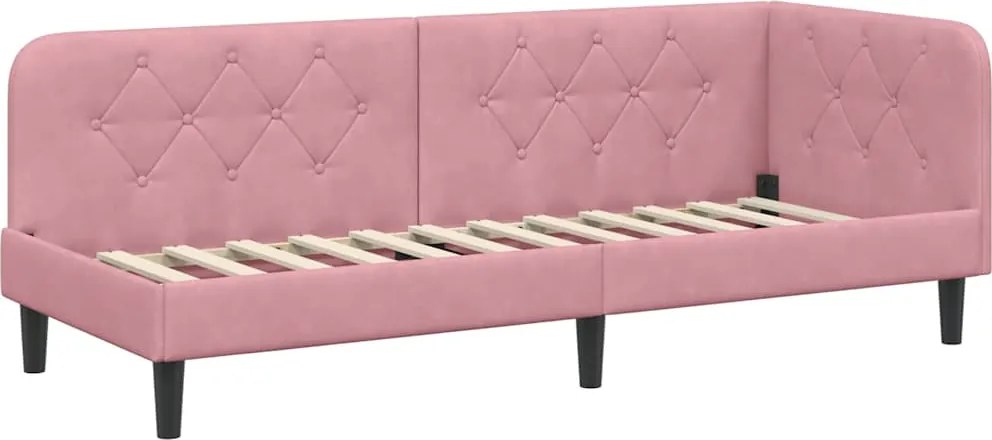 Rohový rám postele Růžová 80 x 200 cm samet 3394137