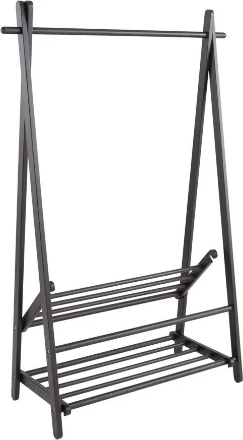 Černý stojan na oblečení z borovicového dřeva 100x150x41 cm Cole – Jotex